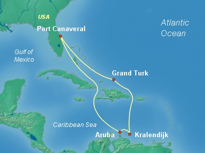 Carnival Caribbean Cruise Map